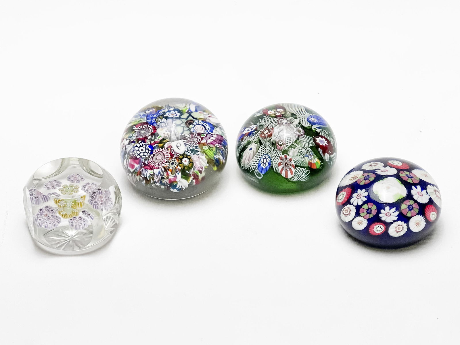 Collection Of 4 Perthshire Scotland Millefiori Paperweights