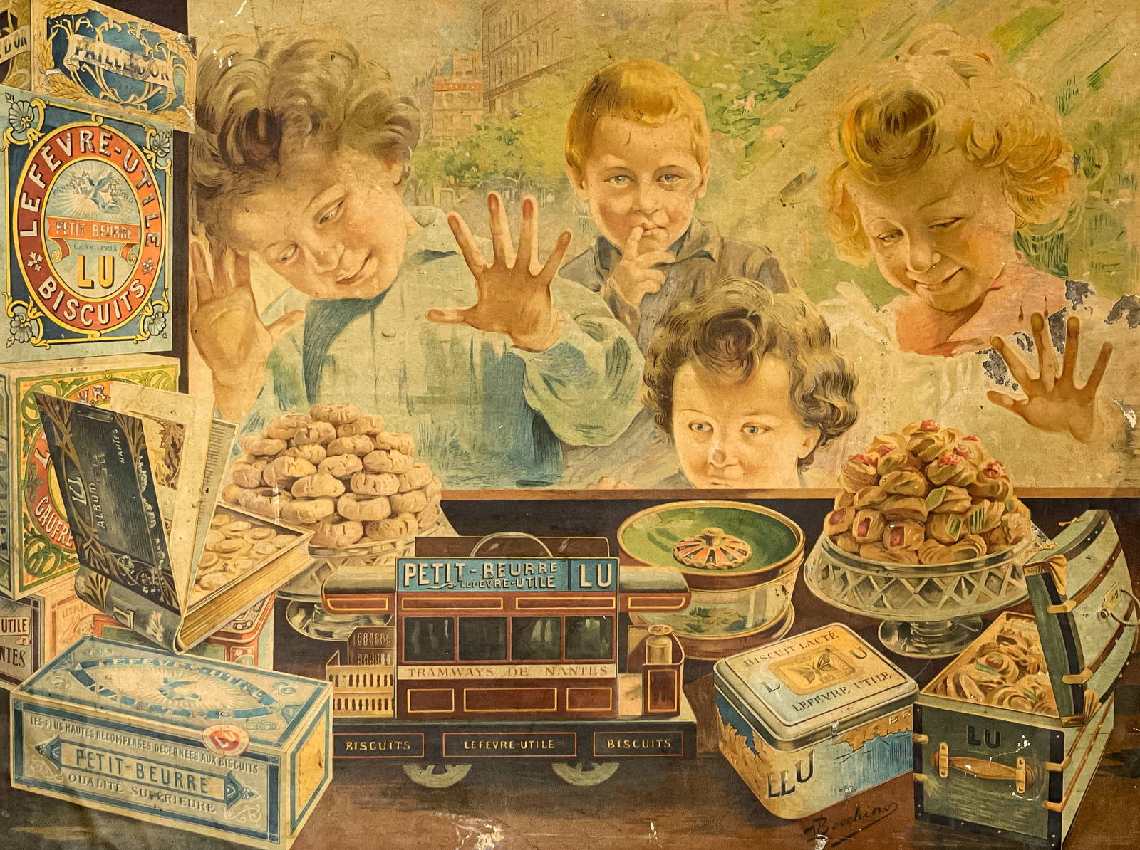 Vincente Bocchino - Lefevre-utile Biscuit Window Card Advertisement Auction