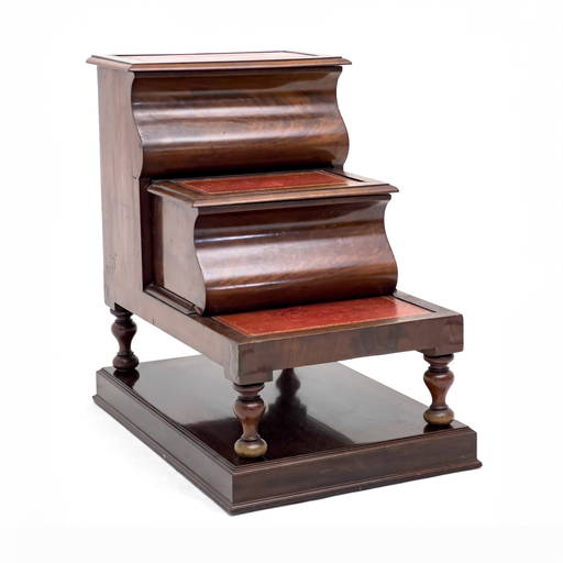 Mahogany Library Steps Commode
