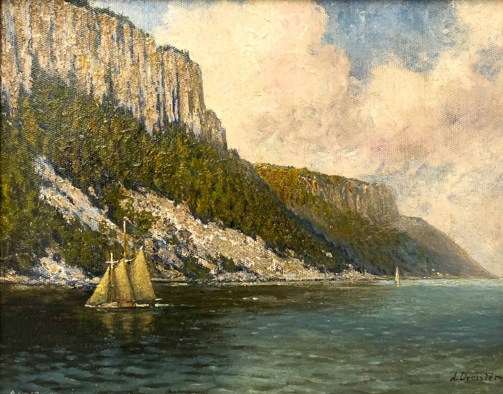 Hudson River School - View Of Palisades Auction
