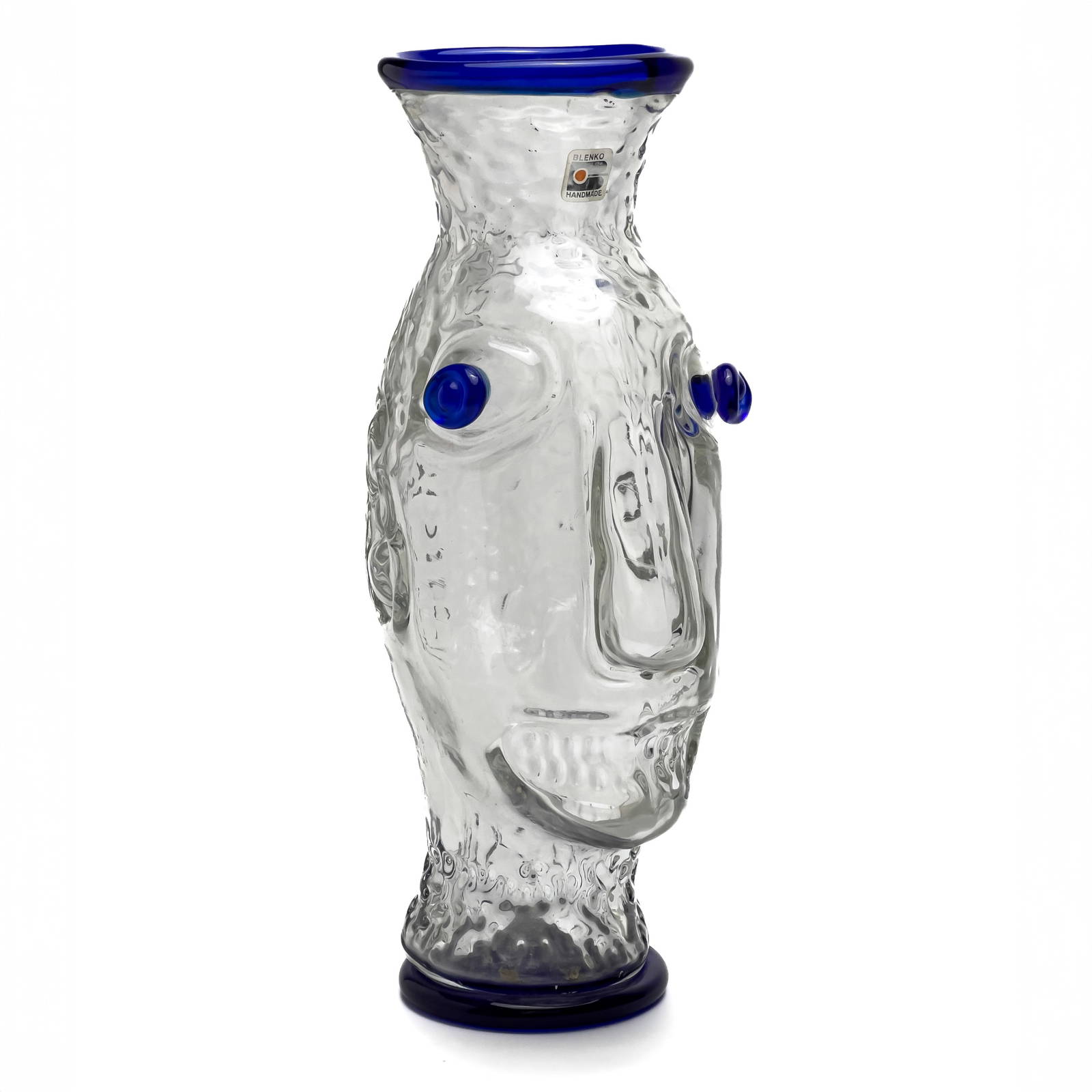 Blenko Glass Company - Blue Face Vase Auction
