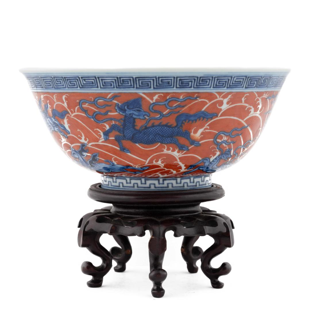 QIANLONG RED & BLUE MYTHICAL BEAST BOWL ON STAND - Aug 17, 2019 ...