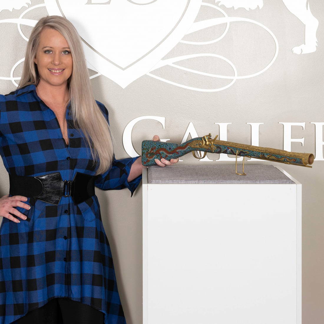 A Chinese Gilt Bronze Cloisonne Long Barrel Musket Auction