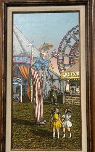 H. Hargrove Clown On Canvas - Aug 11, 2018 | Trimm Auction Services in FL