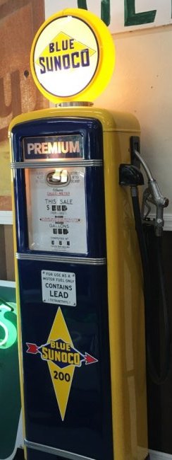 Blue Sunoco Gilbarco Gas Pump W/ Globe
