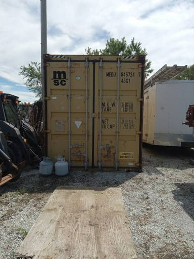 40' metal shipping container, 40'long x8'wide x9'6"tall, number MEDU ...