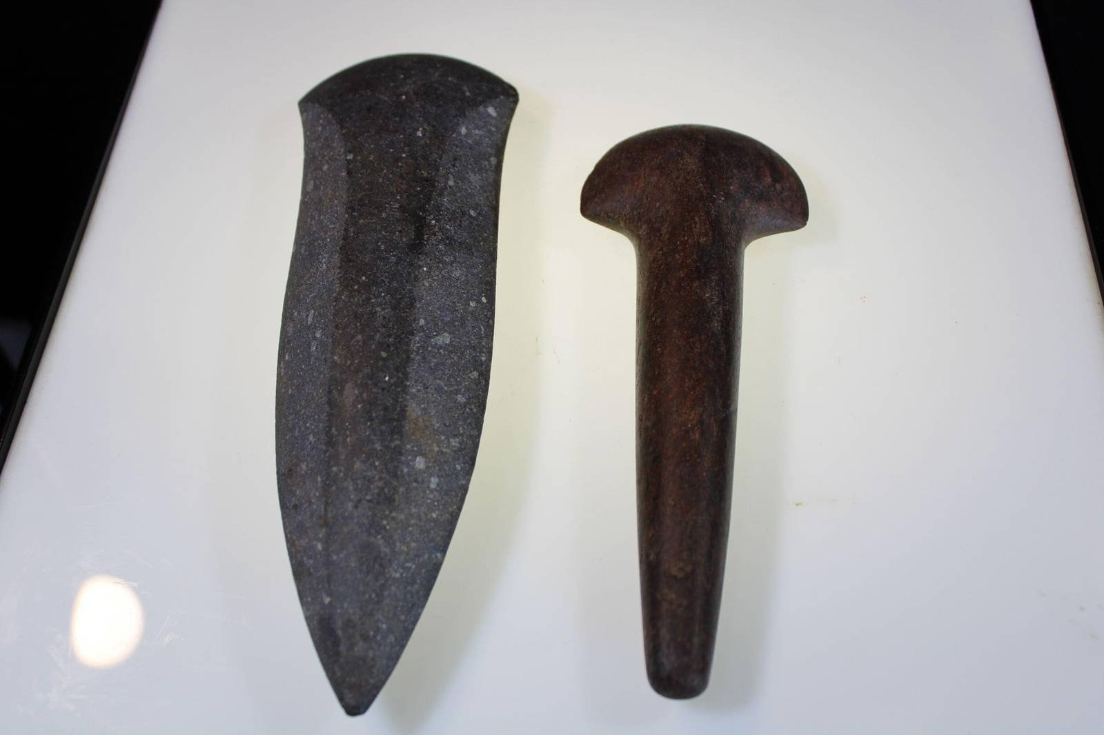 Pair Of Native American Axe Heads - Large Auction