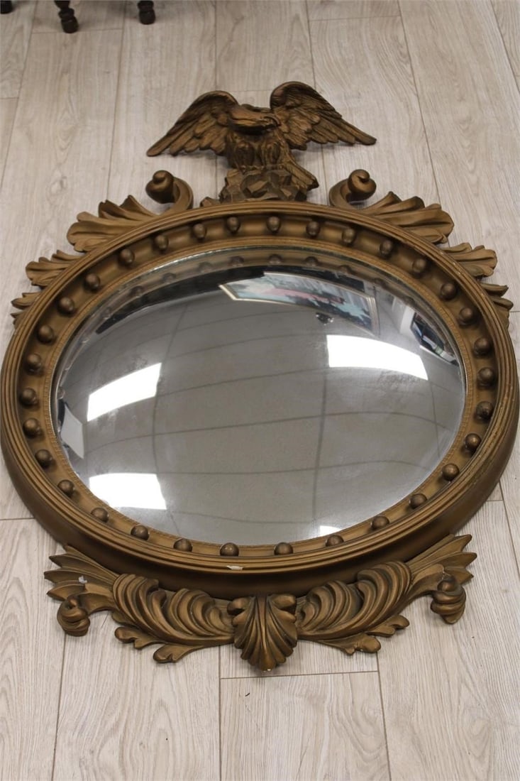 Federal Style Eagle Crested Circular Wall Mirror Auction