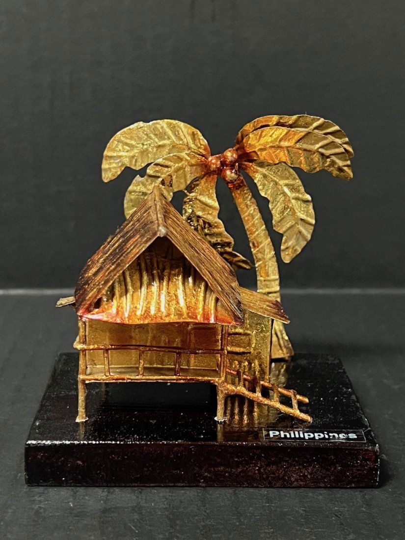 Philippine Die Cast Metal Bahay Kubo Model Sculpture