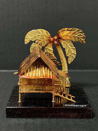 Philippine Die Cast Metal Bahay Kubo Model Sculpture