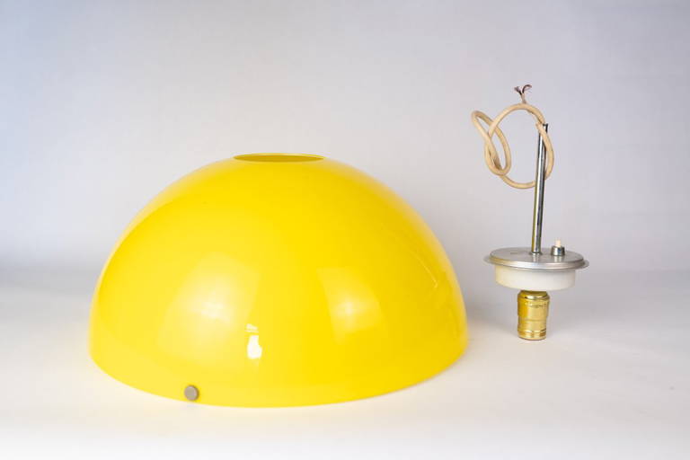 Vintage Yellow Mcm Mod Space Age Lucite Pendant Light