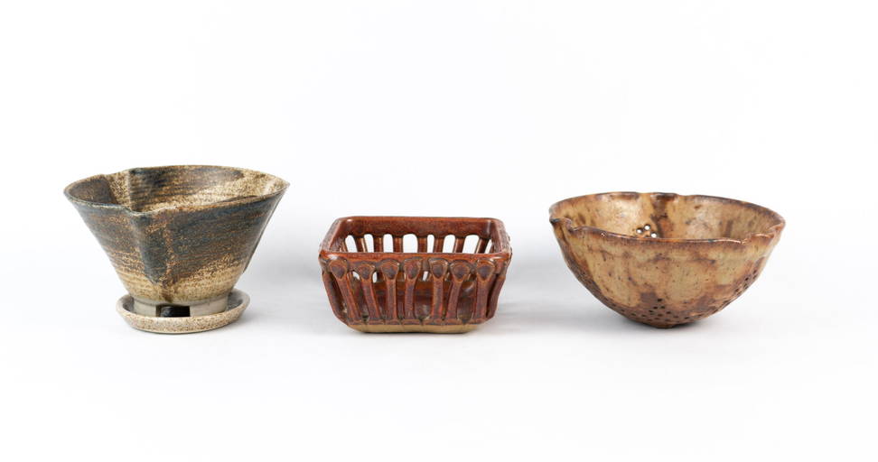 Michael Cohen Fruit Basket And Studio Pottery Strainers