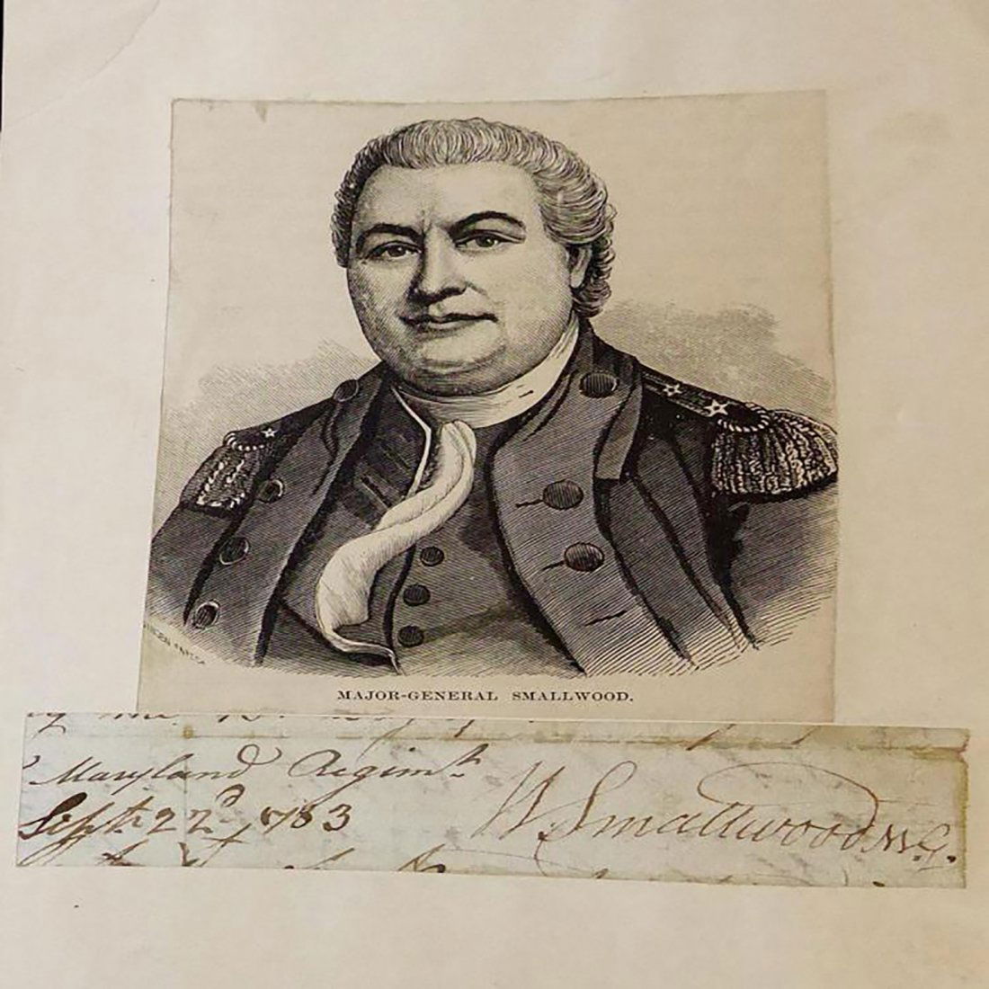 Rev. War Signature Of Major G. William Smallwood
