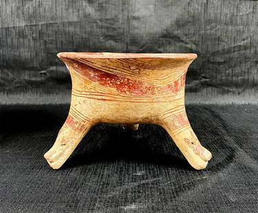 Precolumbian Cocle Polychrome Terracotta Pottery Vessel