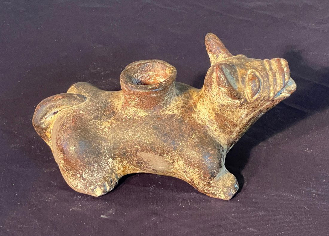 Pre Columbian Colima Dog Pottery Vessel