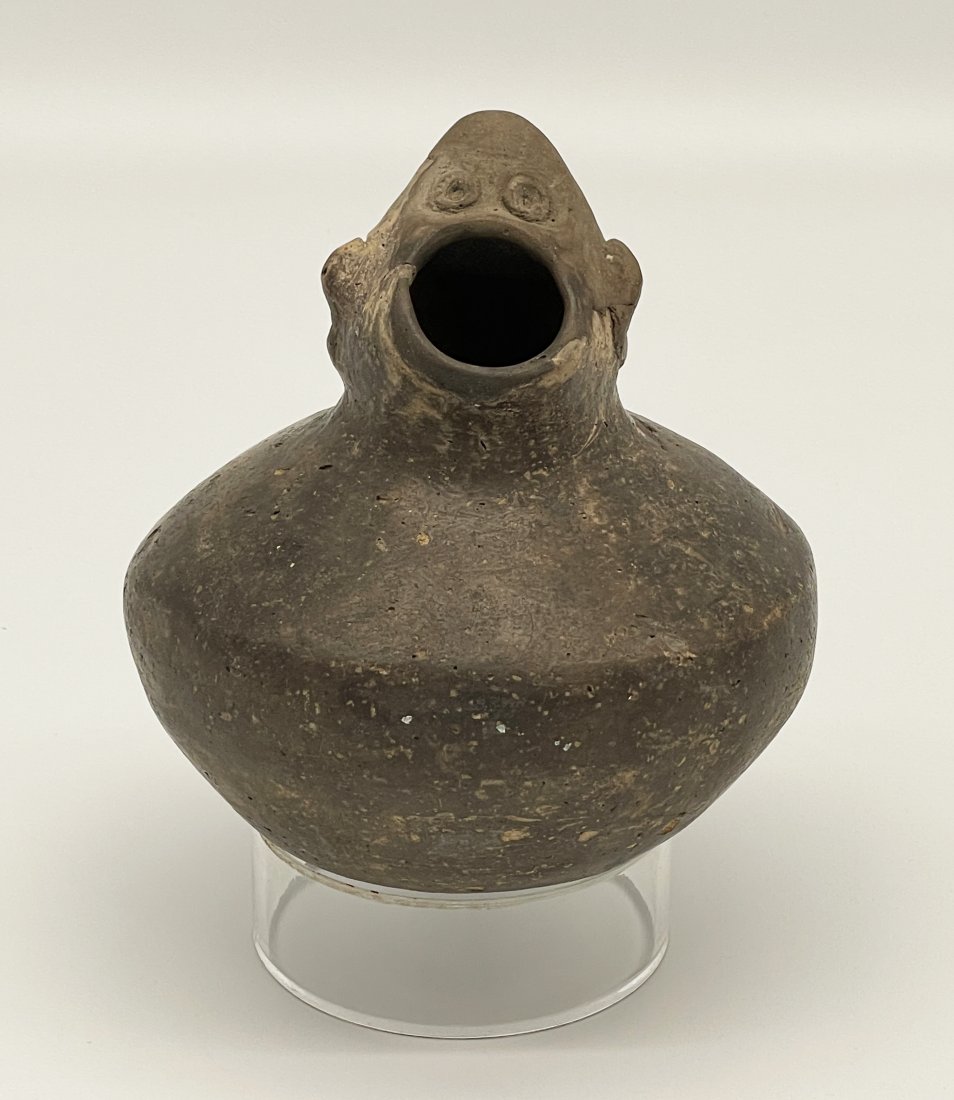 Native American Mississippian Effigy Pottery Vessel