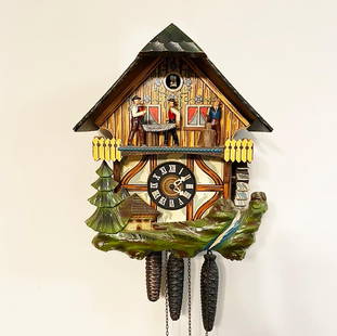 Vintage Dual Clock Cuckoo Clock Emil Schmeckenbecher