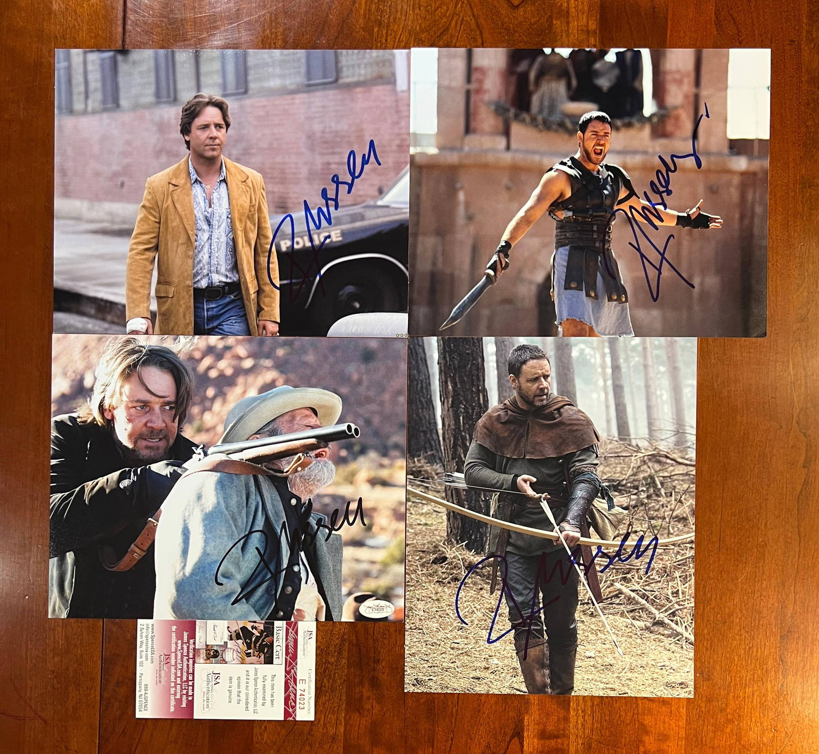 Lot Of 4 Russel Crowe Autograph Signed Photographs Auction