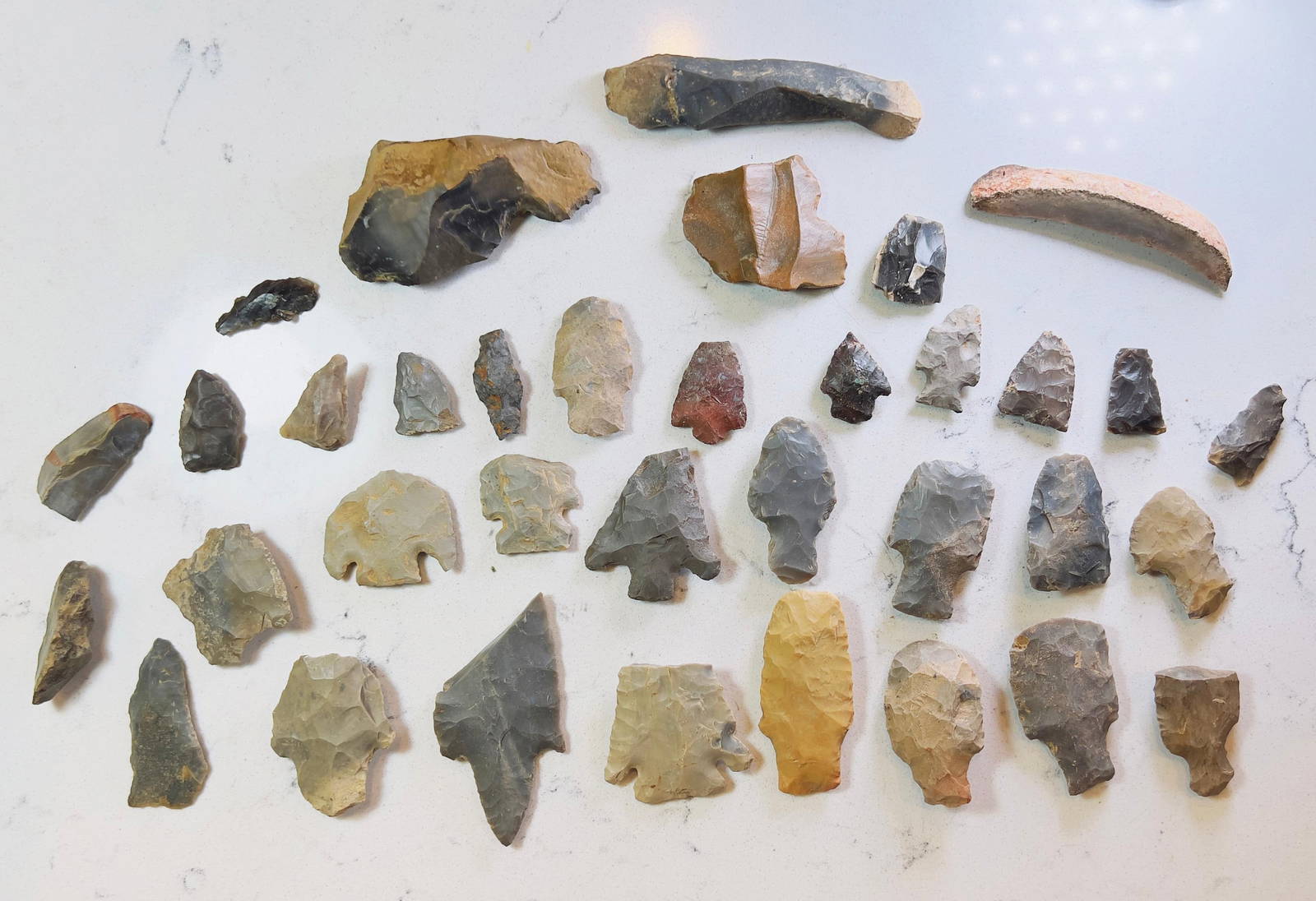 Prehistoric Native American Tennessee Lithic Flaked Stone Artifacts ...