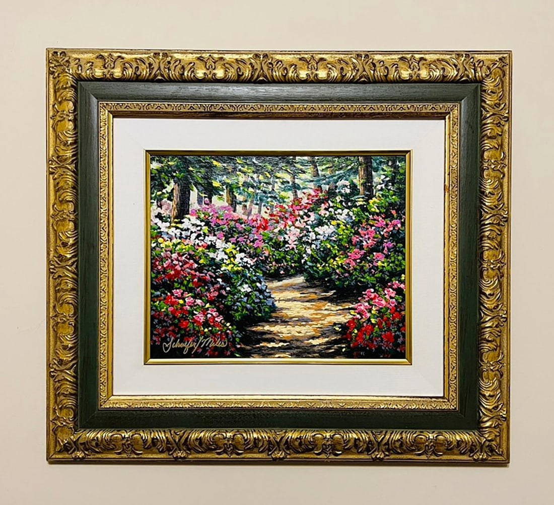 Floral Landscape Artist Embellished Serigraph By Schaefer Miles Auction