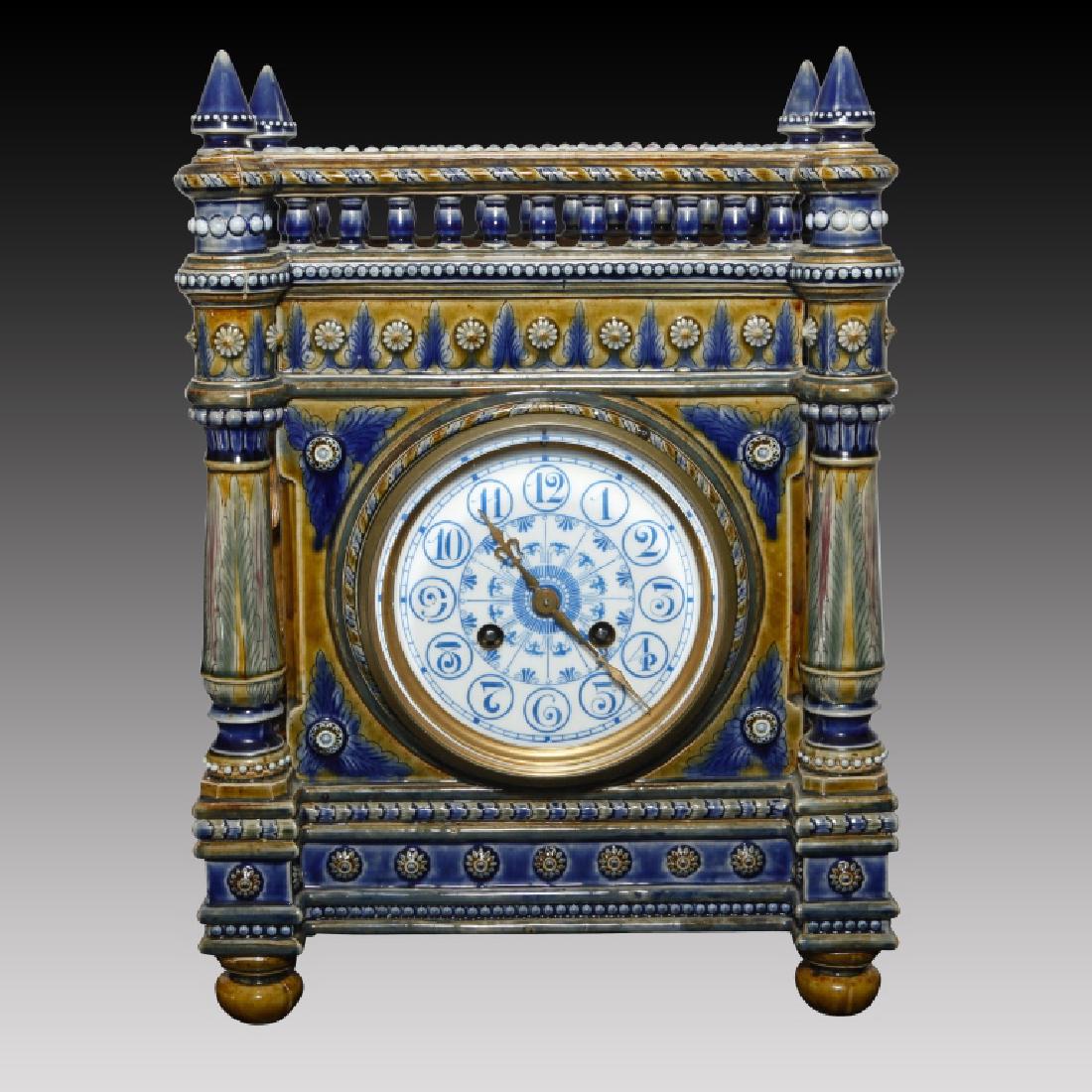 Monumental Doulton Tinworth Cherub Mantel Clock