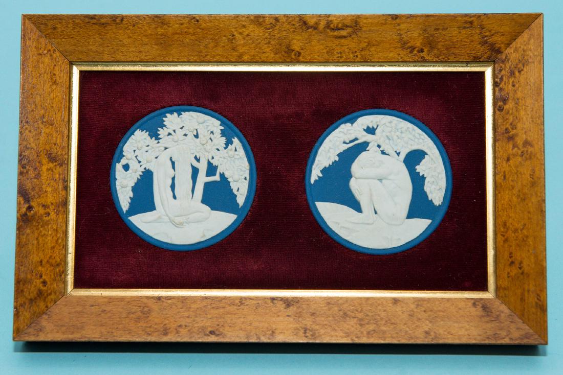 Wedgwood Framed Adam and Eve Medallion Plaques