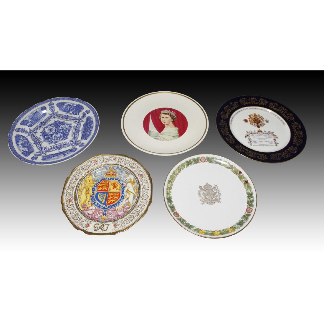 Five British Royal Commemorative Plates