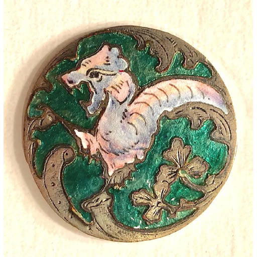 2 Large Enamel Dragon Buttons