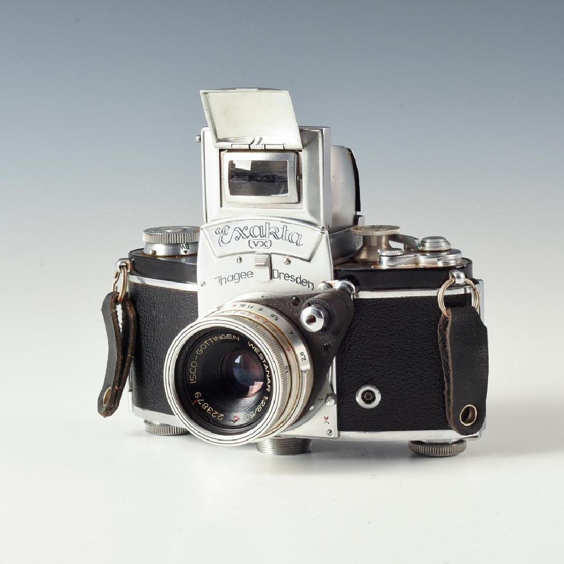 VINTAGE IHAGEE EXACTA VX SLR CAMERA WITH CASE, LENS