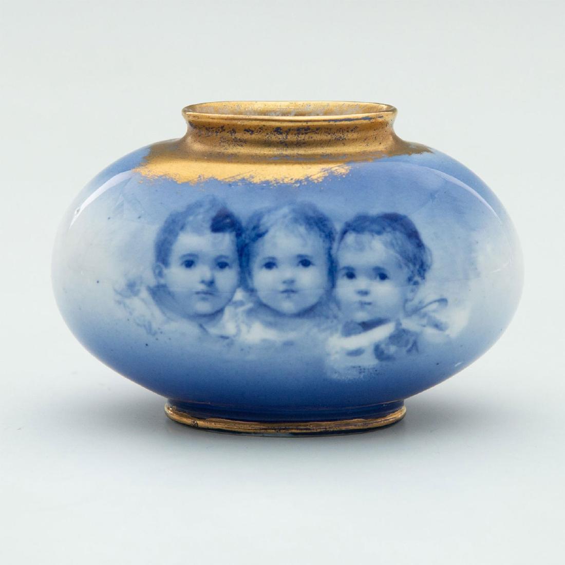 Royal Doulton Art Nouveau Blue Children Flow Blue Vase