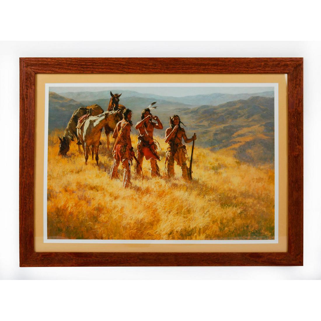 Native American Tribal Framed, Signed Art Print Poster