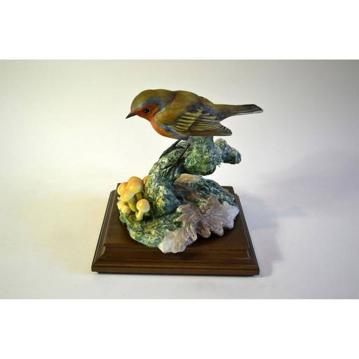 Royal Worcester English Robin In Autumn Woods