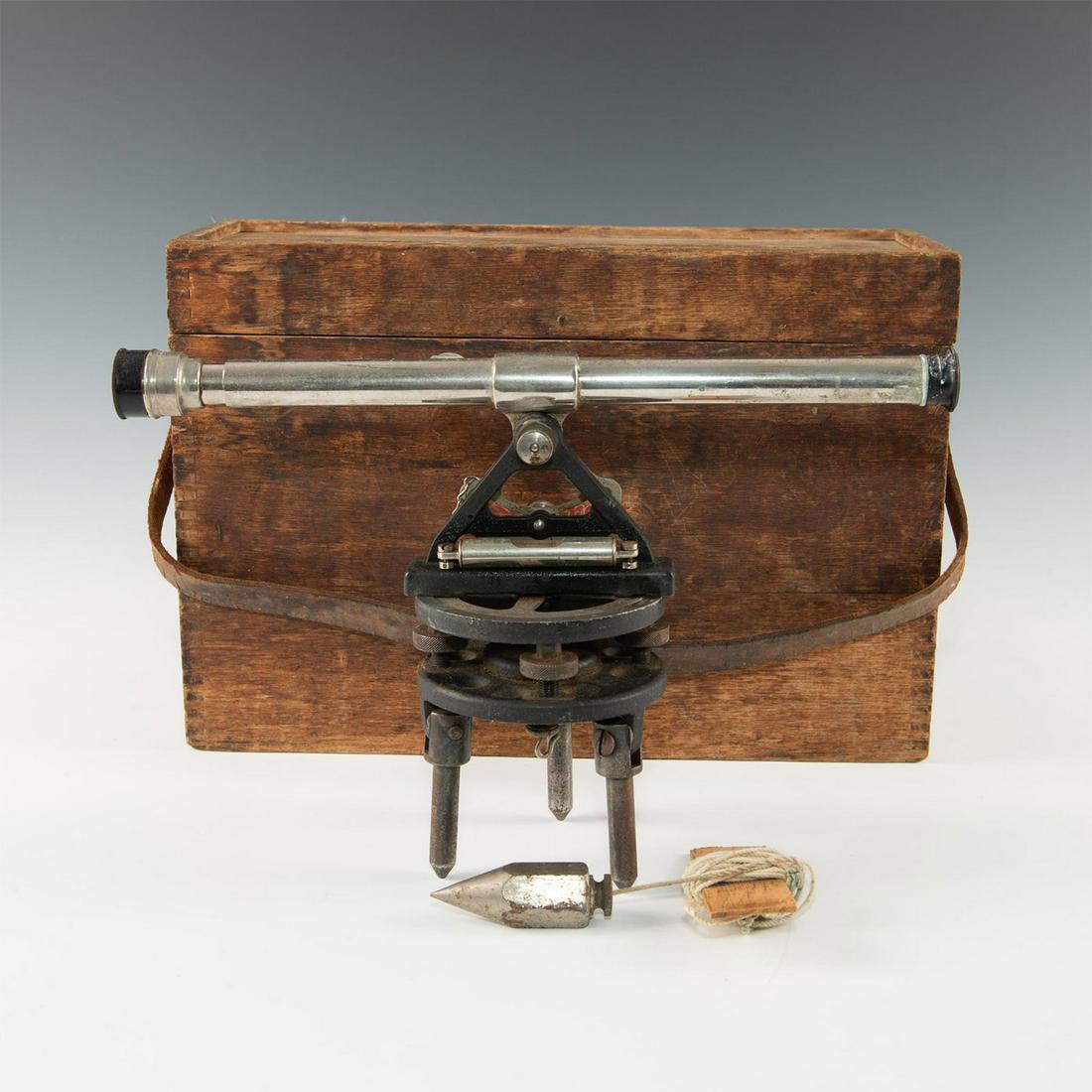 Starrett No. 99f Vintage Transit Scope With Level, Box