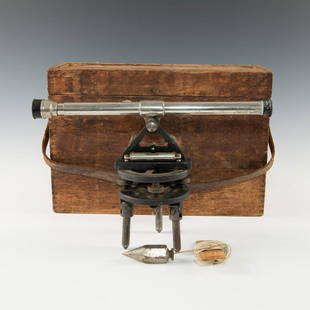 Starrett No. 99f Vintage Transit Scope With Level, Box