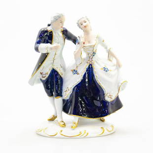 Royal Dux Bohemia Porcelain Dancing Couple