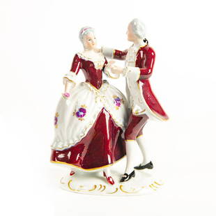 Royal Dux Bohemia Porcelain Dancing Couple