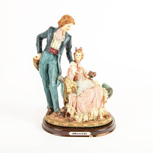 Large Meerchi Figural Group, Victorian Couple