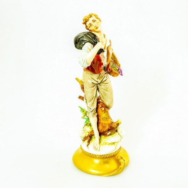 Vintage Capodimonte Porcelain Figurine Man With Fruit Vintage Capodimonte Porcelain Figurine Man With Fruit