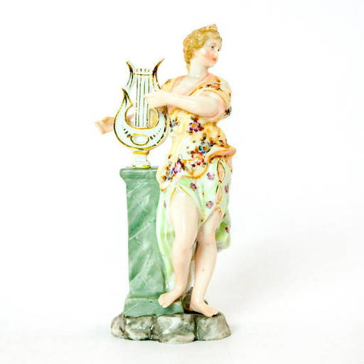Vintage German Porcelain Figurine, Muse With Lyre