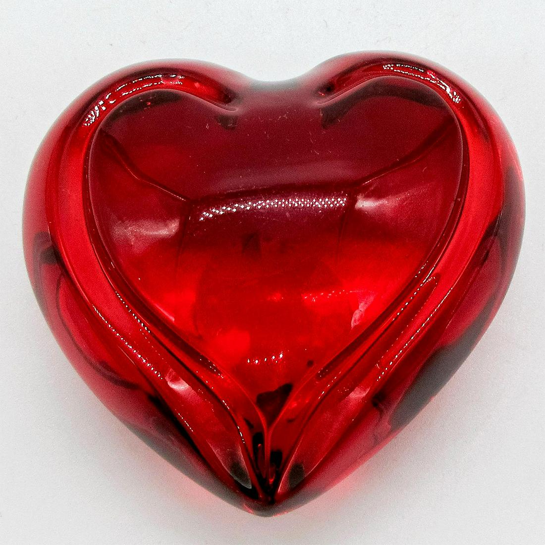 Waterford Crystal, Siren Red Heart Paperweight