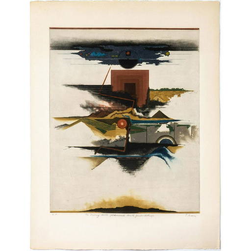 Tuvia Beeri (czech Israeli, B.1929) Abstract Lithograph