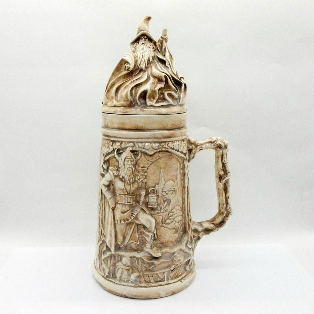 Duncan Enterprises Pottery Beer Stein, Dragon,viking, Wizard