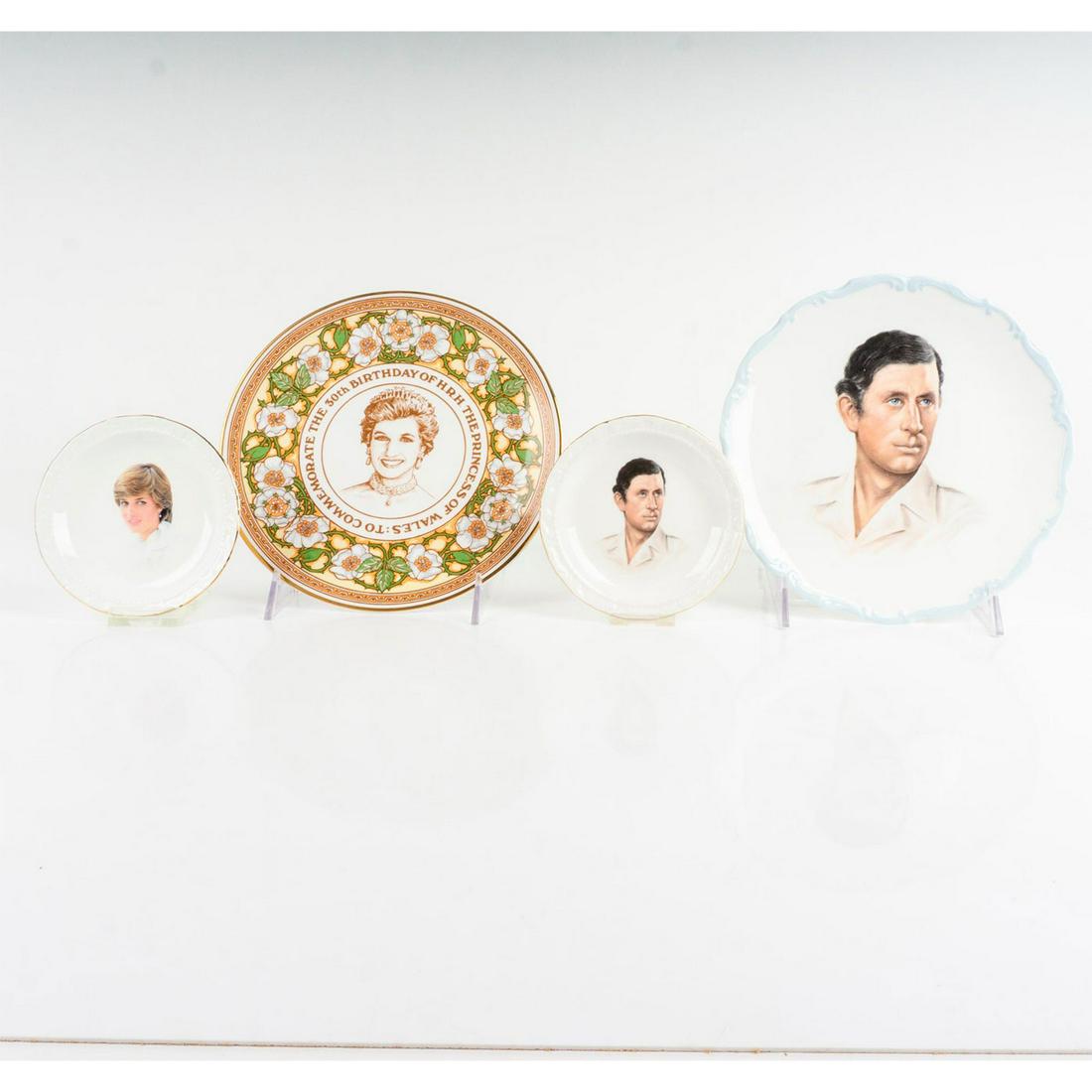 4pc Collectible Princess Diana And Prince Charles Plates