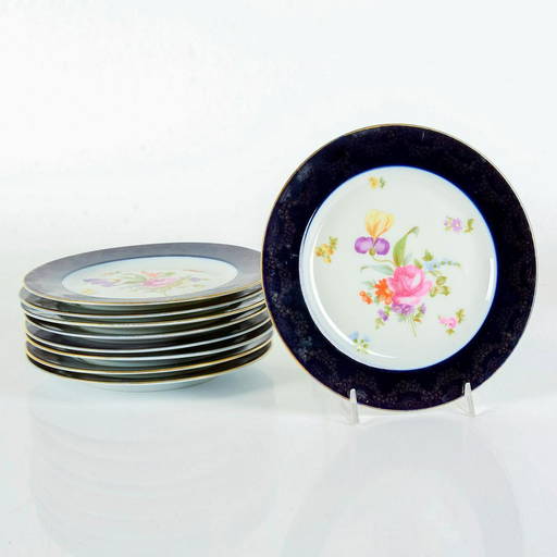 9pc Rosenthal Selb Bavaria Salad Plates Floral Pattern (#0670) on Dec ...