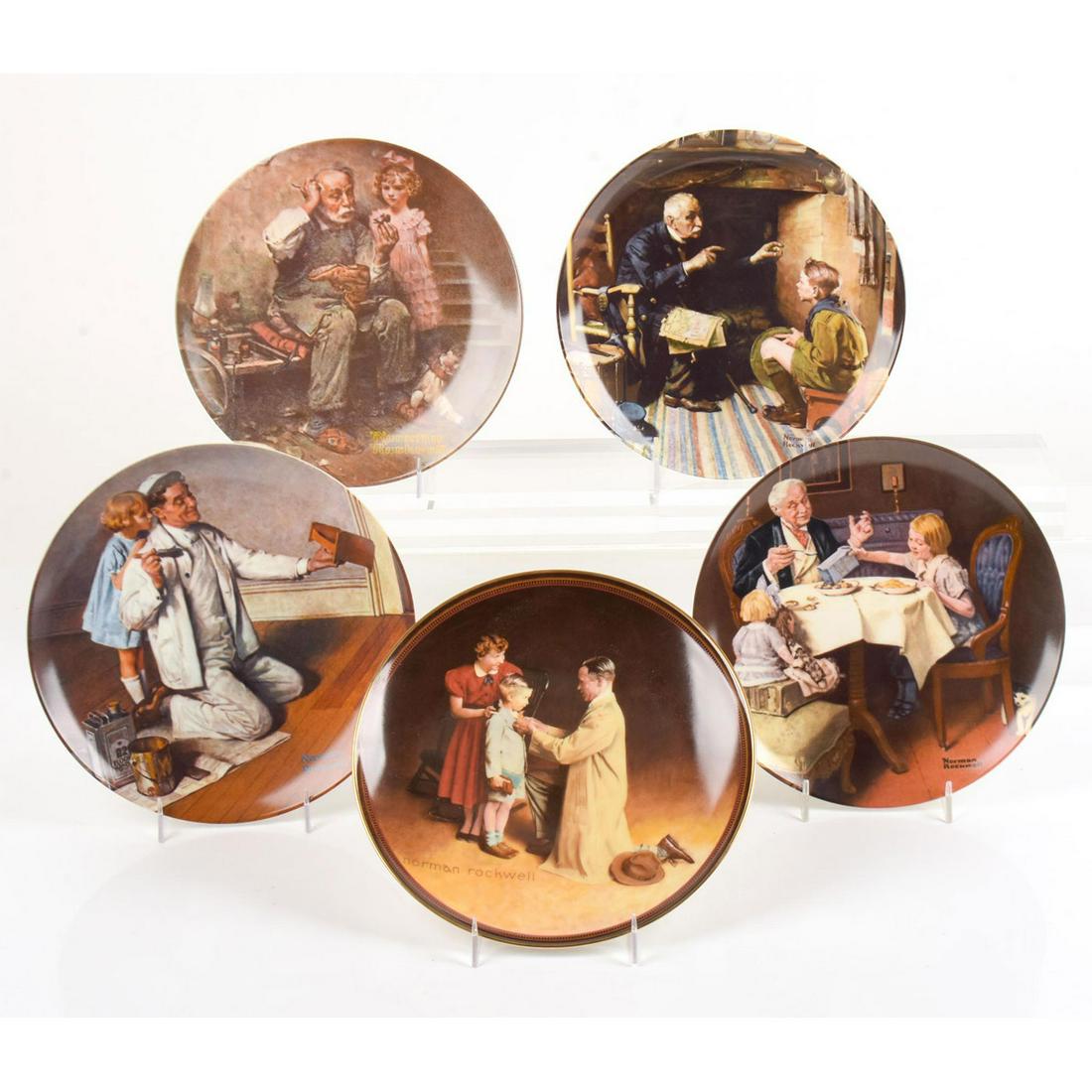 5pc Edward M. Knowles China Father & Grandfather Plates