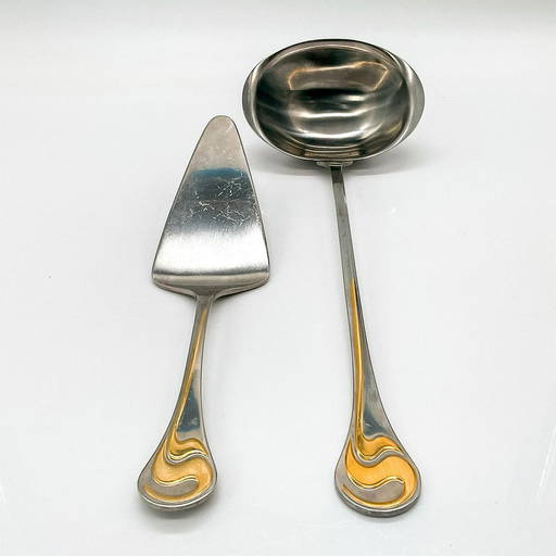 2pc Rosenthal Stainless Flatware, Asymmetria Pattern