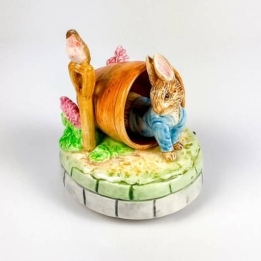 Schmid Musical Rotating Figure Music Box, Peter Cottontail
