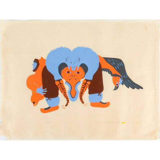 Artist Signed Inuit Stone Cut Art Print