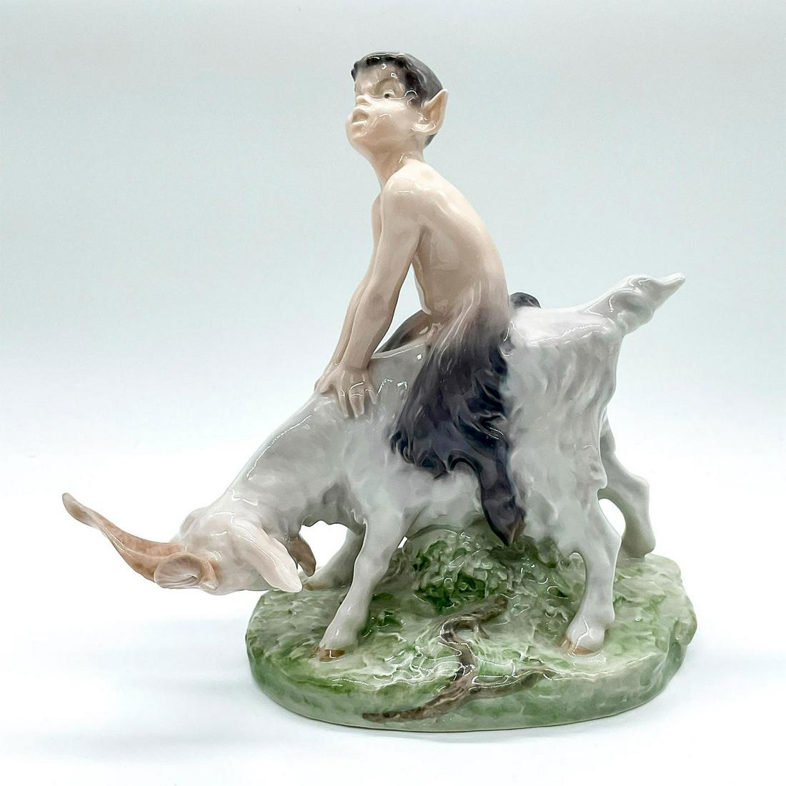 Royal Copenhagen Porcelain Figurine, Faun And Goat