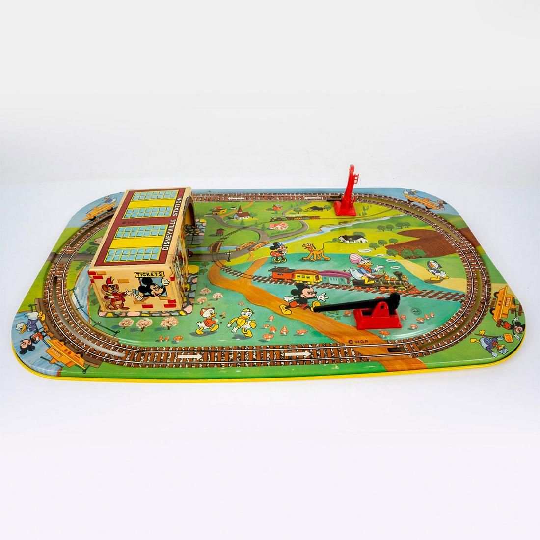 Mickey Mouse Hand Car Toy Track By Louis Marx With Box